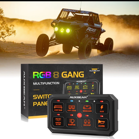 Auxbeam RGB 8 Gang switch panel – 4WD Warehouse