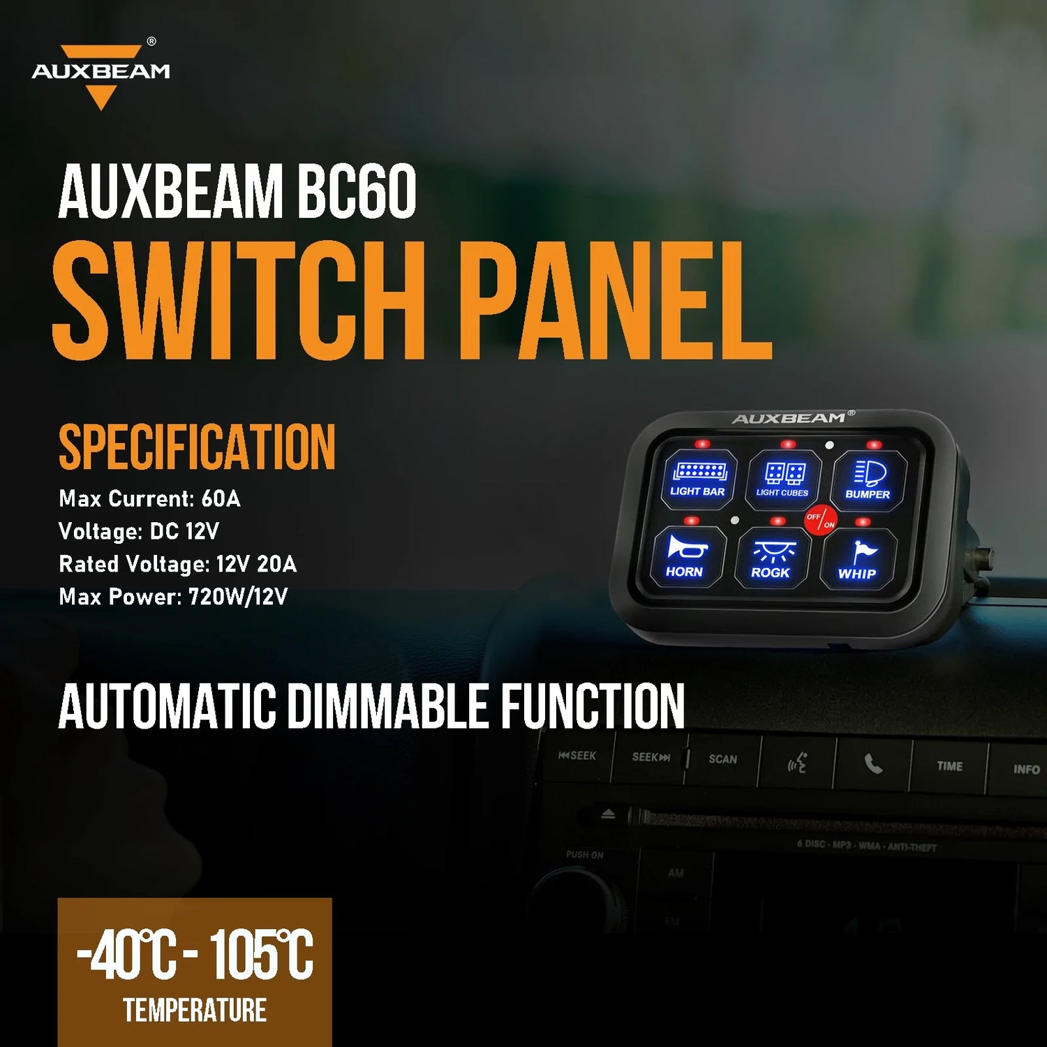 Auxbeam 6 Gang LED Switch Panel Kit – 4WD Warehouse